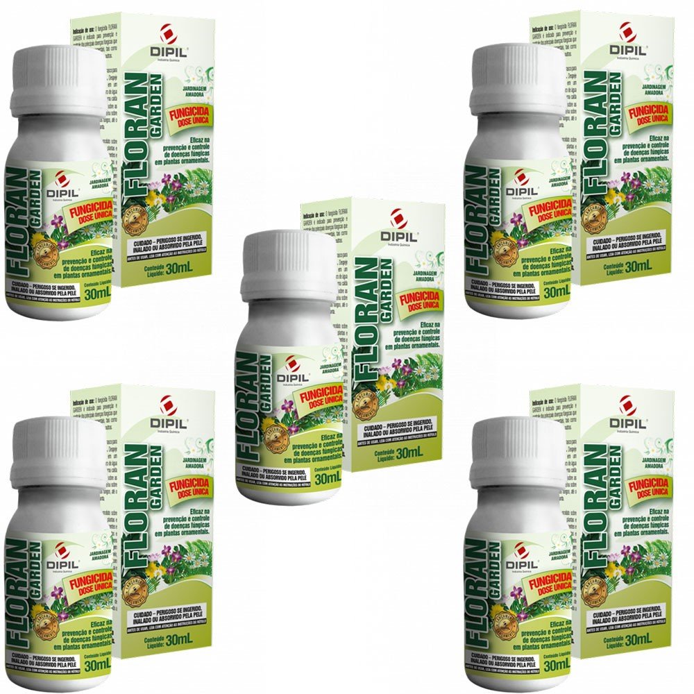 Kit 5 Floran Garden Fungicida para Plantas Dipil