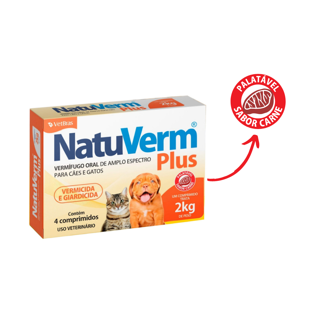 NATU VERM PLUS 2KG 132MG - VETBRAS 1 Un