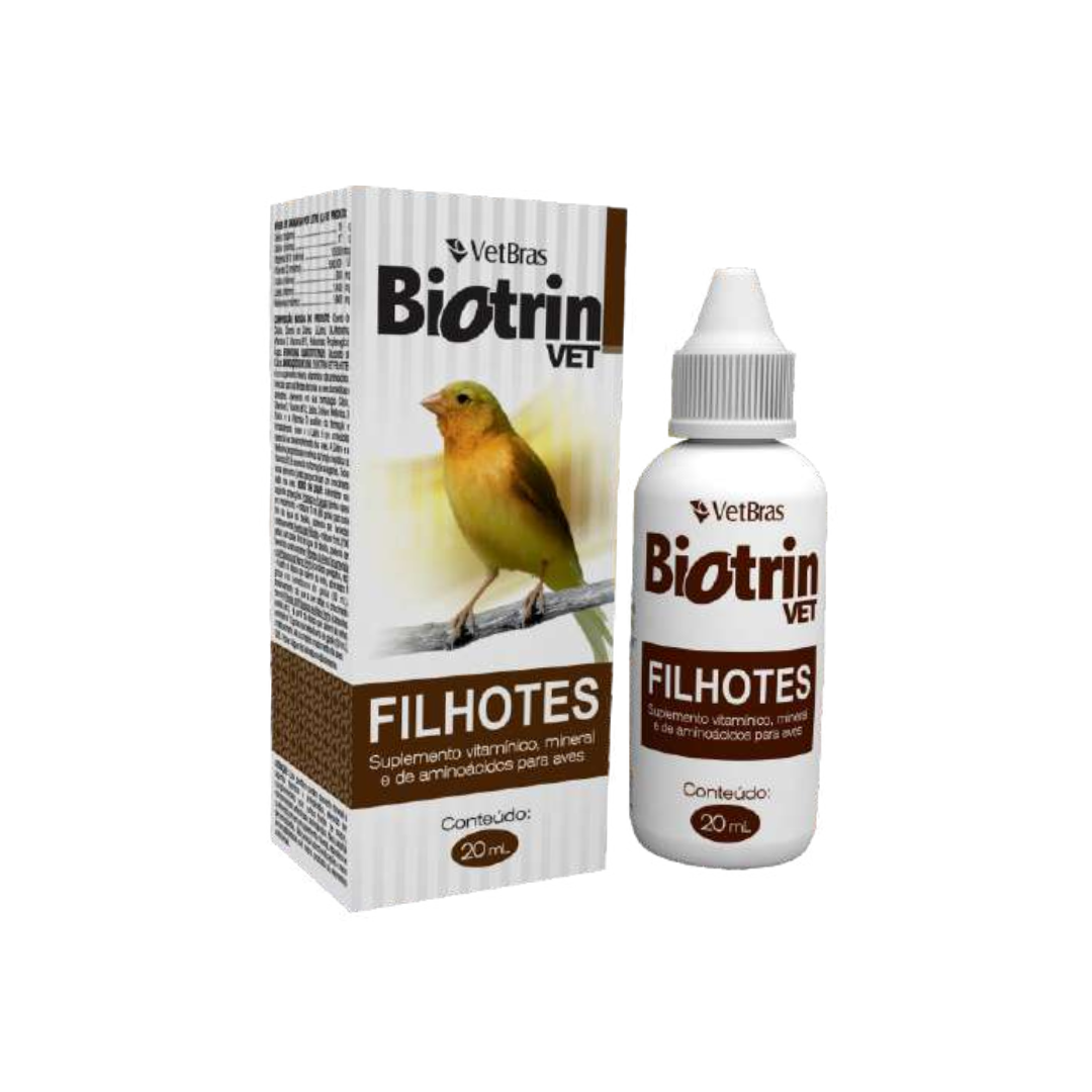 KIT Biotrin Suplemento para Pássaros Filhotes 20 ml
